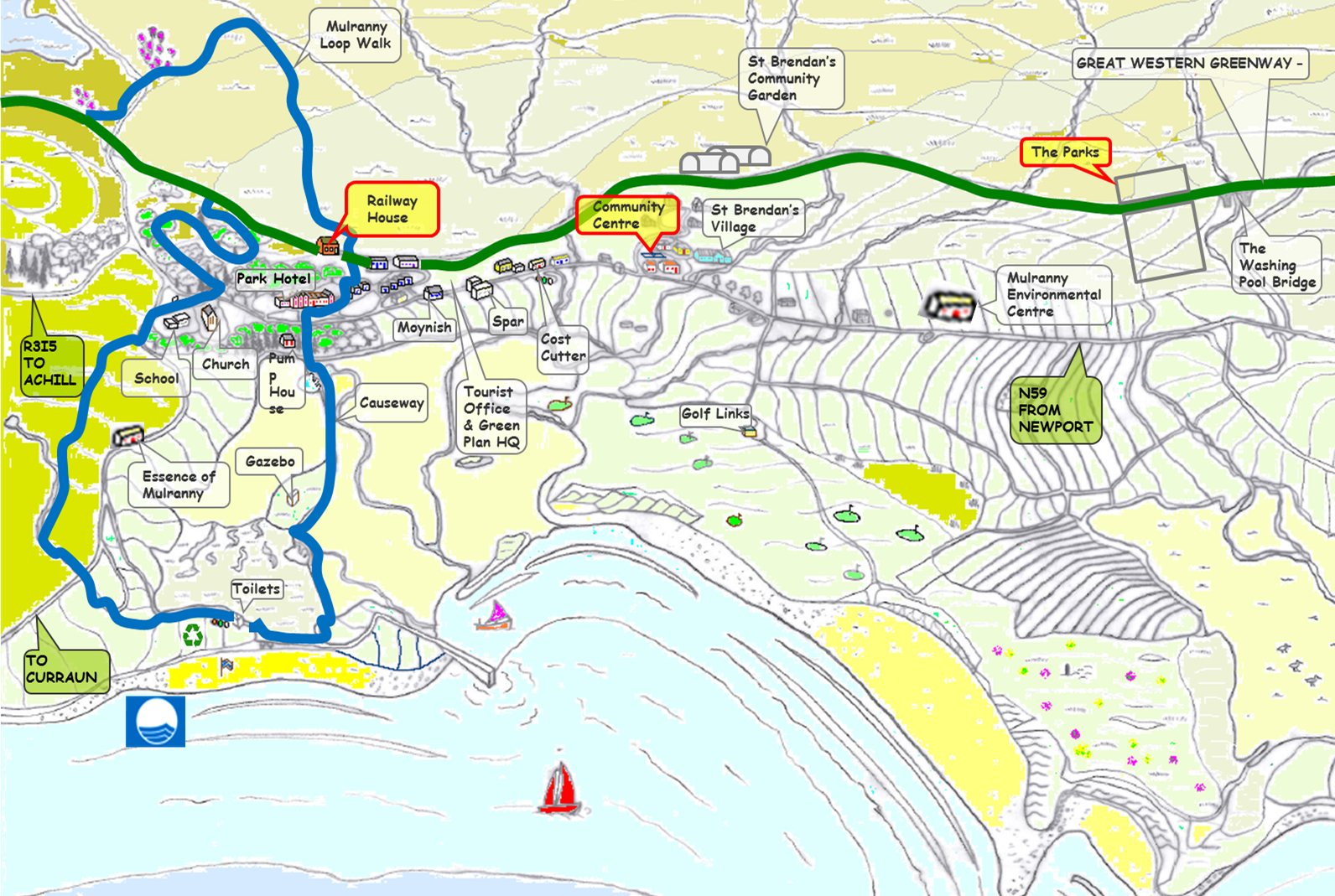 Festival Map of Mulranny | The Mulranny Stone Wall Festival